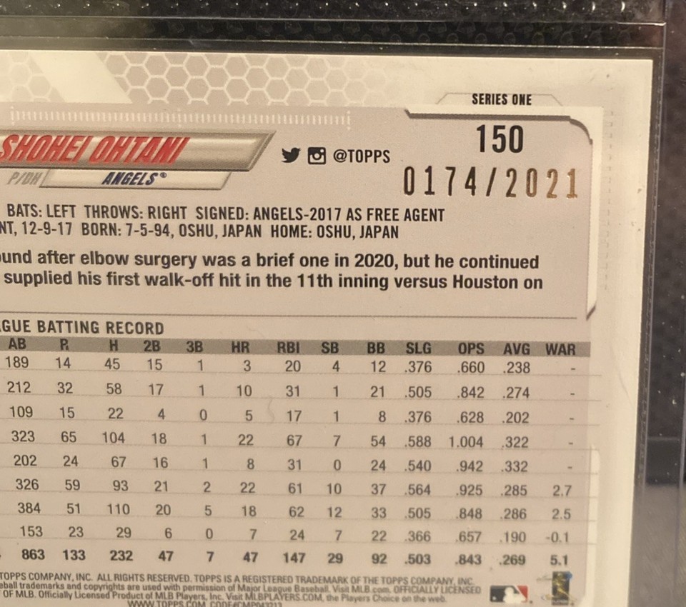 2021 Topps Gold #150 Shohei Ohtani /2021 Angels | eBay