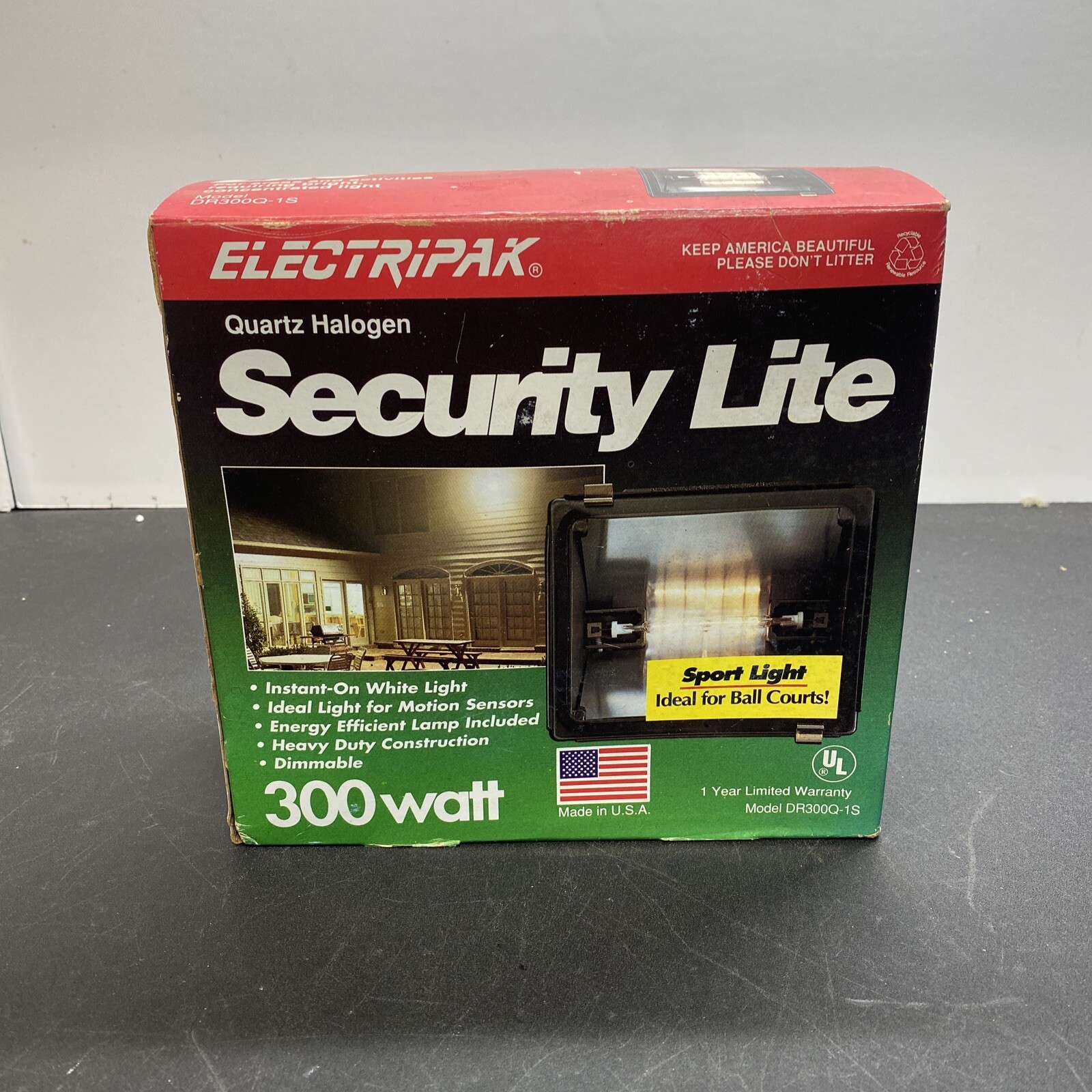 Electripak Security Light 300 watt Energy Saving Quartz Halogen Model ...