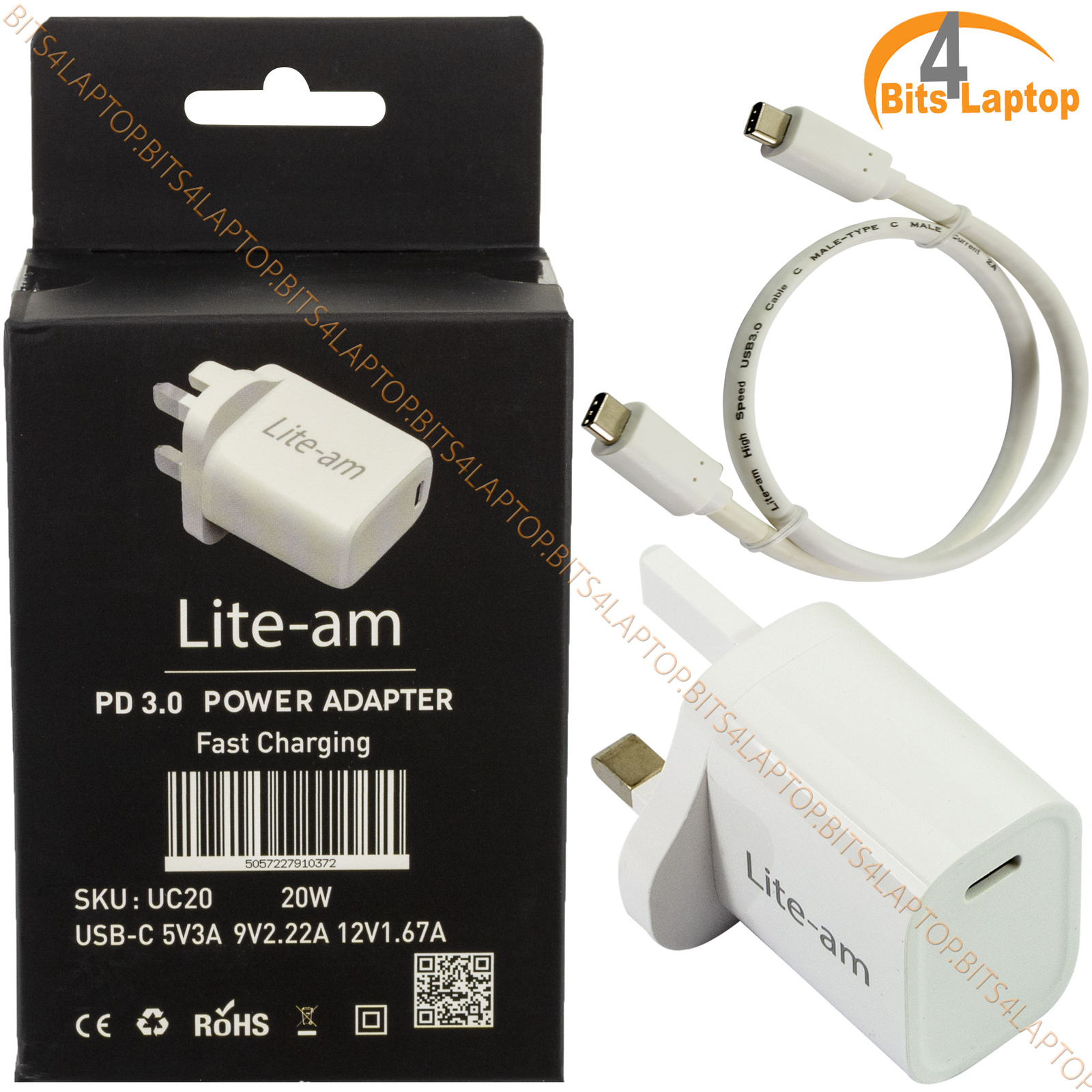 PD Charger Plug USB-C 20W Adapter Fast Charge For iPad Pro 12.9" (4th ...