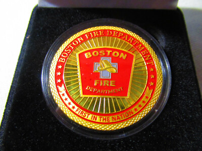 BOSTON Fire Dept. Challenge Coin w/ Presentation Box | eBay
