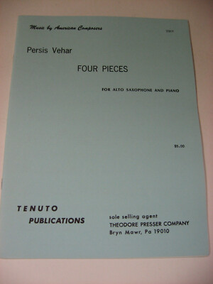 Persis Vehar Four Pieces for Alto Saxophone and Piano Sheet Music ...