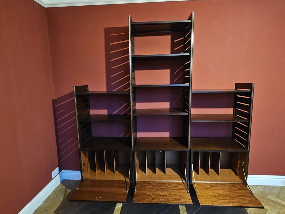 Staples mahogany Ladderax modular shelving unit | eBay