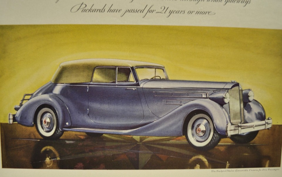 1935 Packard Twelve Convertible Victoria Large Size Print Ad Excellent ...