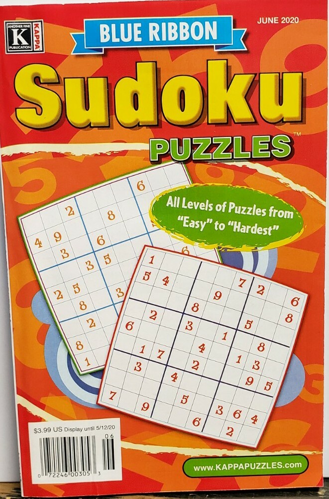 2 for 1!! Kappa Blue Ribbon Sudoku Puzzles May/June 2020 FREE SHIPPING ...