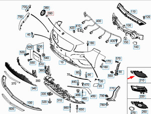 NEW MERCEDES-BENZ A-CLASS W176 FRONT RIGHT BUMPER TRIM A1768850063 OEM ...
