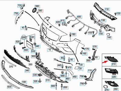 NEW MERCEDES-BENZ A-CLASS W176 FRONT RIGHT BUMPER TRIM A1768850063 OEM ...