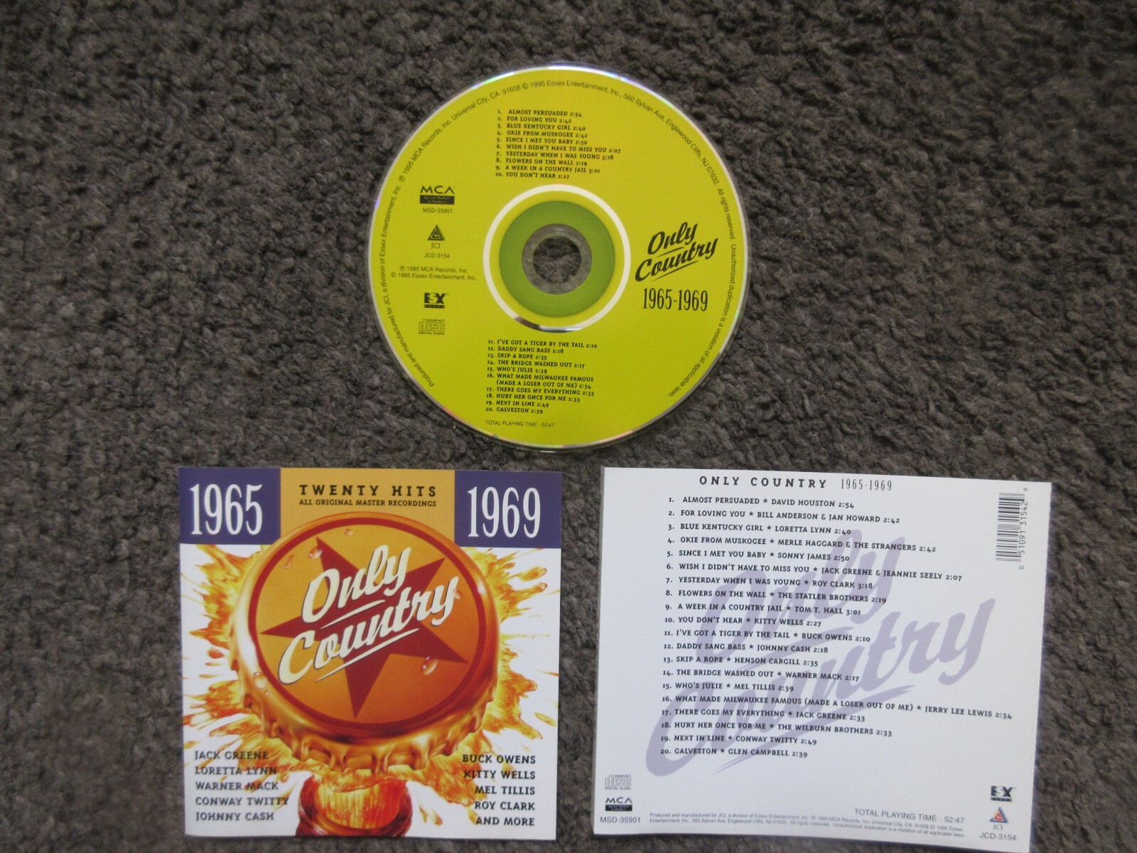 V/A "ONLY COUNTRY 1965-1969" 1995 MCA 20TRX. NM-/UNPLAYED CLASSIC ...