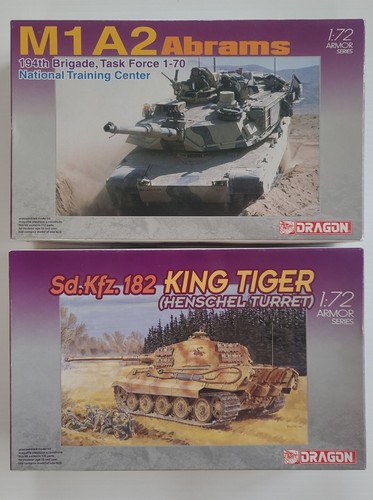 Dragon Models 1:72 Armor Series King Tiger Henschel Turret M1 A2 Abrams ...