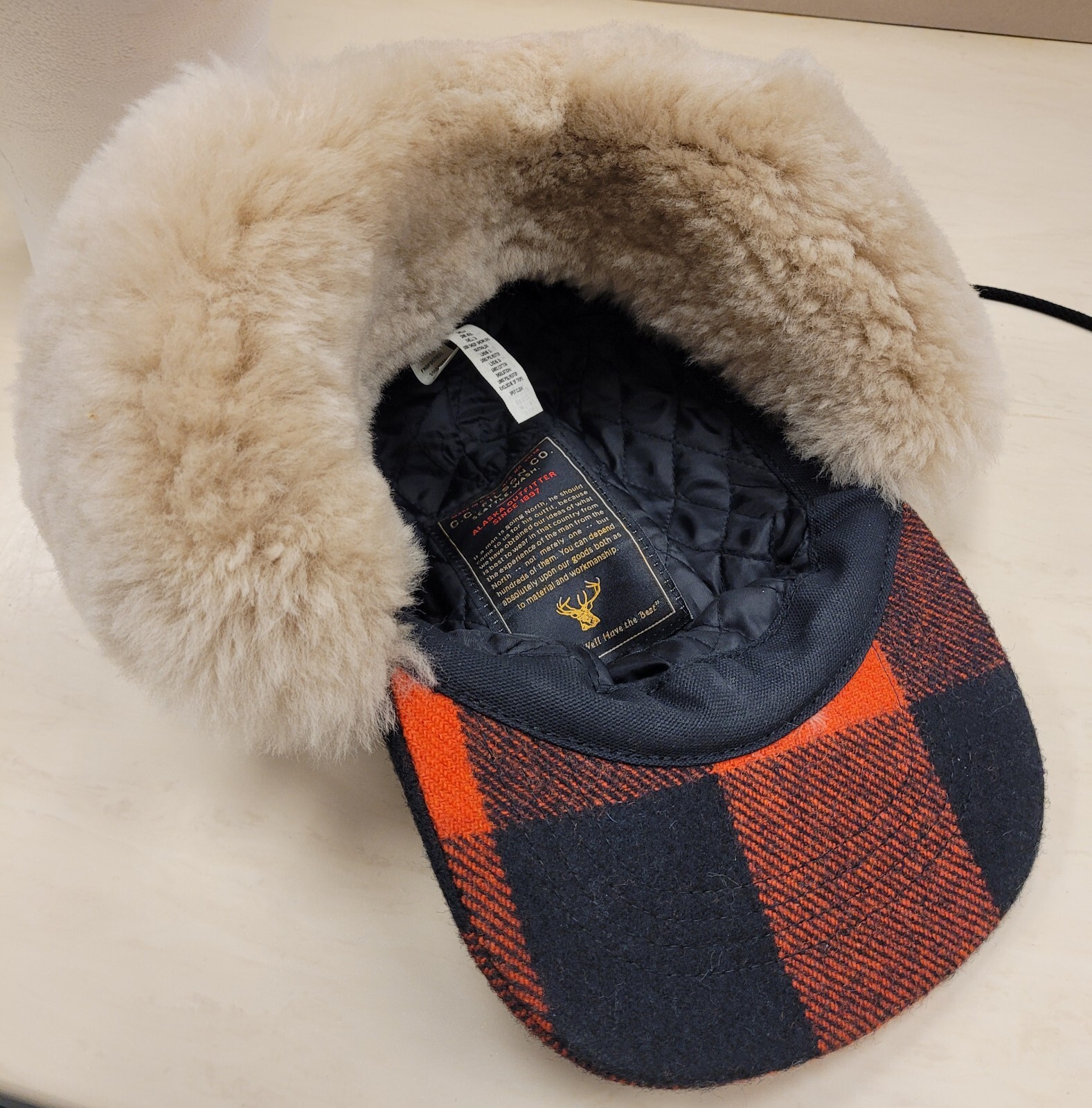 Vintage! Filson Double Mackinaw Cap Wool Shearling Ear Flap Small ...