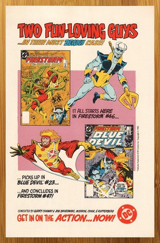 1985 DC Comics Firestorm/Blue Devil Vintage Print Ad/Poster Retro Promo ...