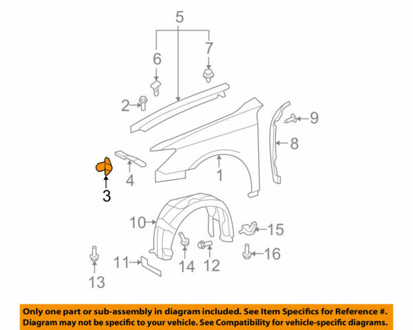 53847-33010 Toyota Extension, front wheel opening, no.1 rh 5384733010 ...