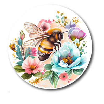 Stunning Bumblebee in Flowers Scrapbook Stickers Envelope Seals Bee ...