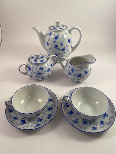 Vtg 10 Piece Arzberg Germany Blaubluten Blue Floral Porcelain Miniature ...
