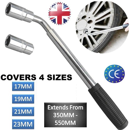 TELESCOPIC WHEEL MASTER VAN & CAR BRACE SOCKET WRENCH 17MM 19MM 21MM ...