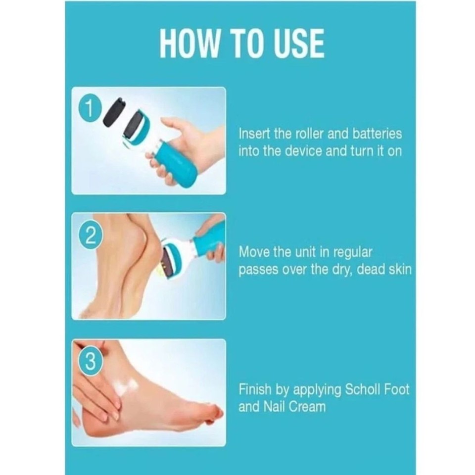 Electric Foot File Velvet Smooth Pedi Crystals Hard Skin Remover ...