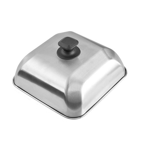 Round Hamburger Lid Stainless Steel Griddle Dome Cover Cheese Melting ...