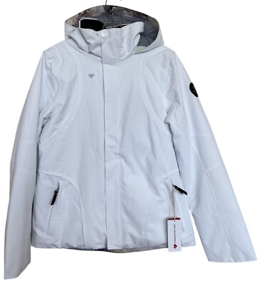 Obermeyer Ski Jacket Girls Size XL 18 White Hooded Snowboarding Snow ...