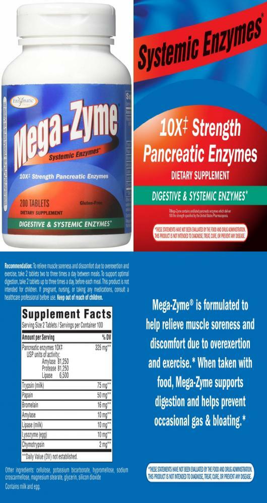 Enzymatic Therapy Mega-Zyme Gluten-Free 10X Strength Pancreatic Enzymes ...