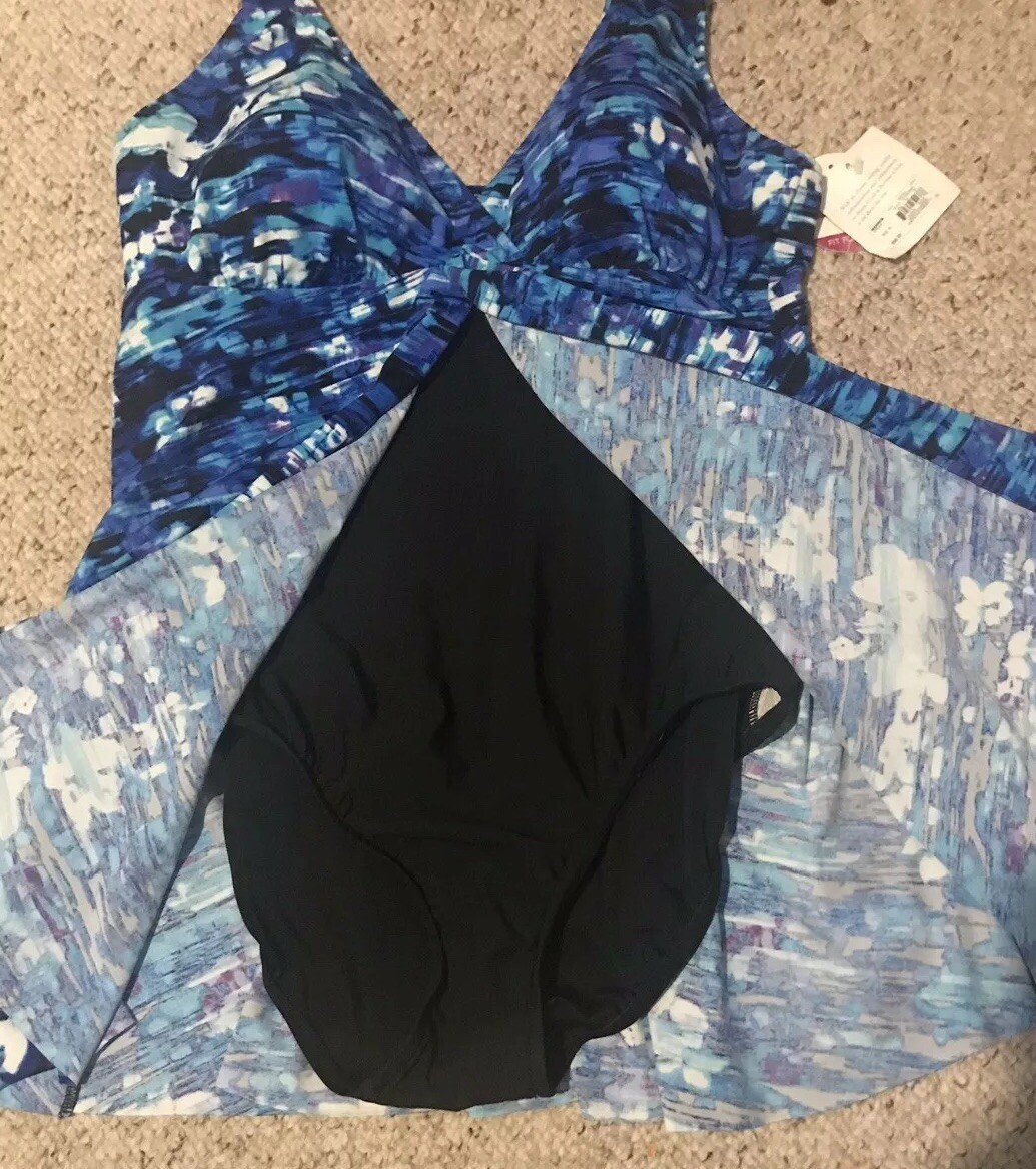 Womens Tummy Slimmer Flyaway One Piece Plus Size 18 Swim Suit Swim ...