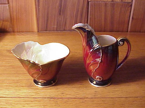 LOVELY VINTAGE IRIDESCENT CARLTON WARE ROUGE ROYALE - FANCY SHELL ...
