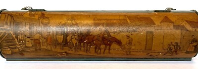 Vintage tin metal cylinder box | eBay