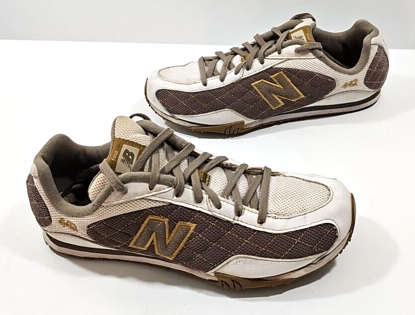 New Balance Womens 442 CW442UG White Brown Running Shoes Sneakers Size ...