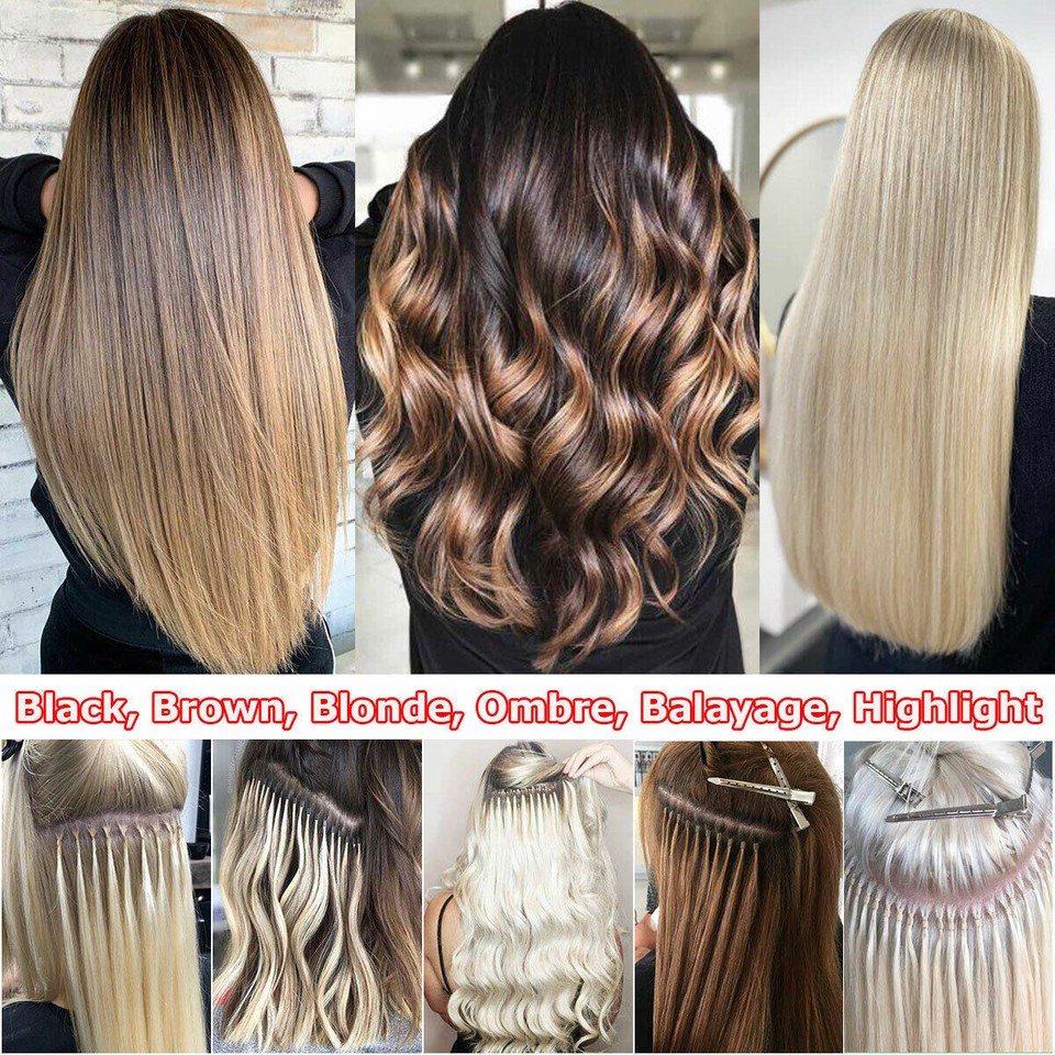 Micro Beads Hair Extensions Micro Ring Loop Tip Remy Human Hair Full ...