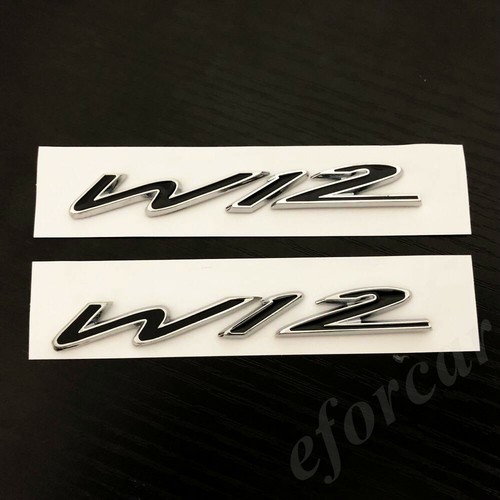 2pcs Metal Black W12 Wings Fender Door Trunk Car Emblem Badge Decal ...