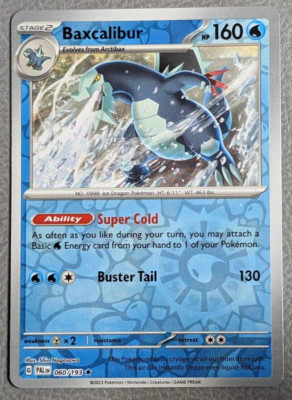 Baxcalibur Reverse Holo NM PAL 060/193 Paldea Evolved Pokemon Card | eBay