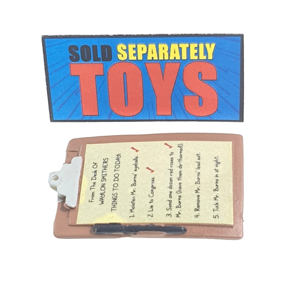 The Simpsons Smithers CLIPBOARD original Playmates Series 10 accessory ...