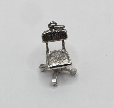 VINTAGE STERLING SILVER SPINNING CHAIR COMPUTER CHAIR CHARM | eBay
