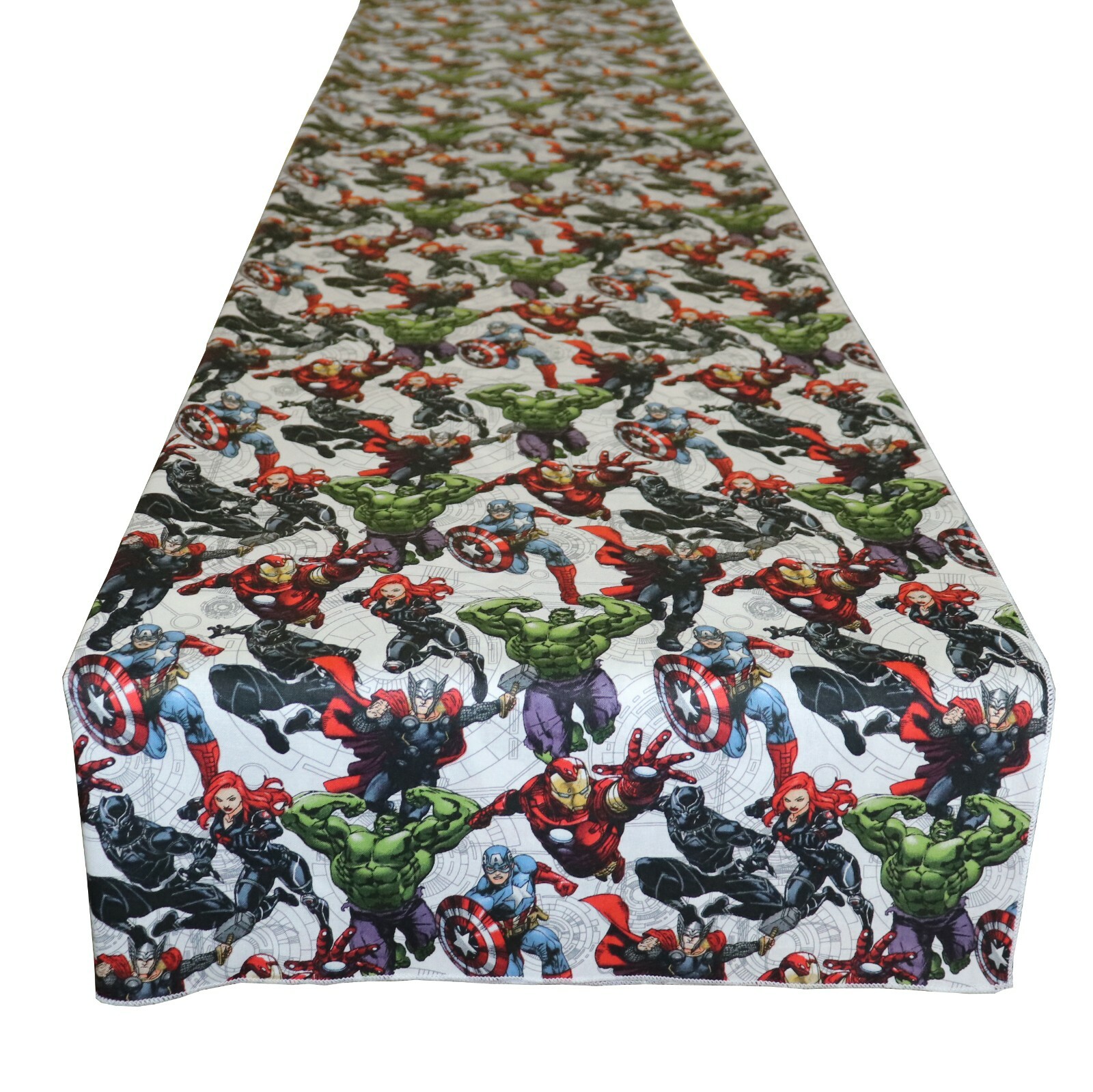 Marvel Avengers United White Table Runner Superhero Birthday Party ...