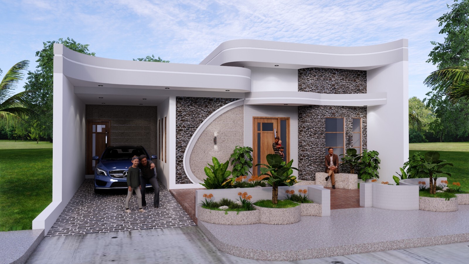 33x65 Feet House Plans 10x20 Meter 3 Bedrooms with Swimming Pool (A4 ...