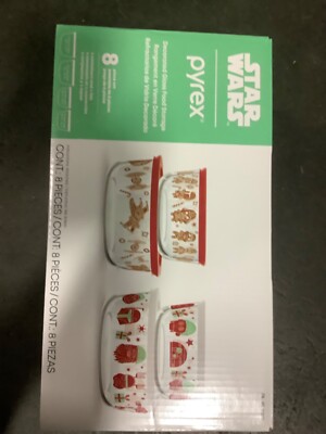 Pyrex Star Wars 8 Piece Decorated Glass Food Storage Set Brand New Box ...