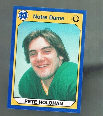 PETE HOLOHAN #44 1990 Collegiate Collection Notre Dame Fighting Irish ...