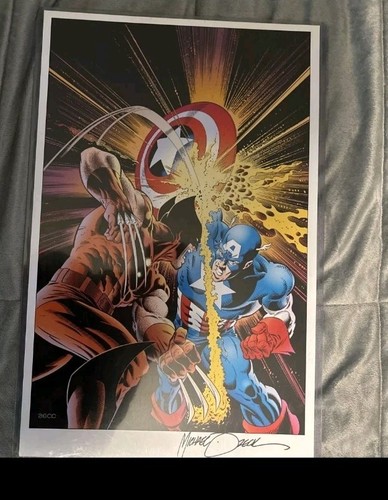 1989 CAPTAIN AMERICA WOLVERINE ART POSTER #8 By Michael Zeck Signed | eBay