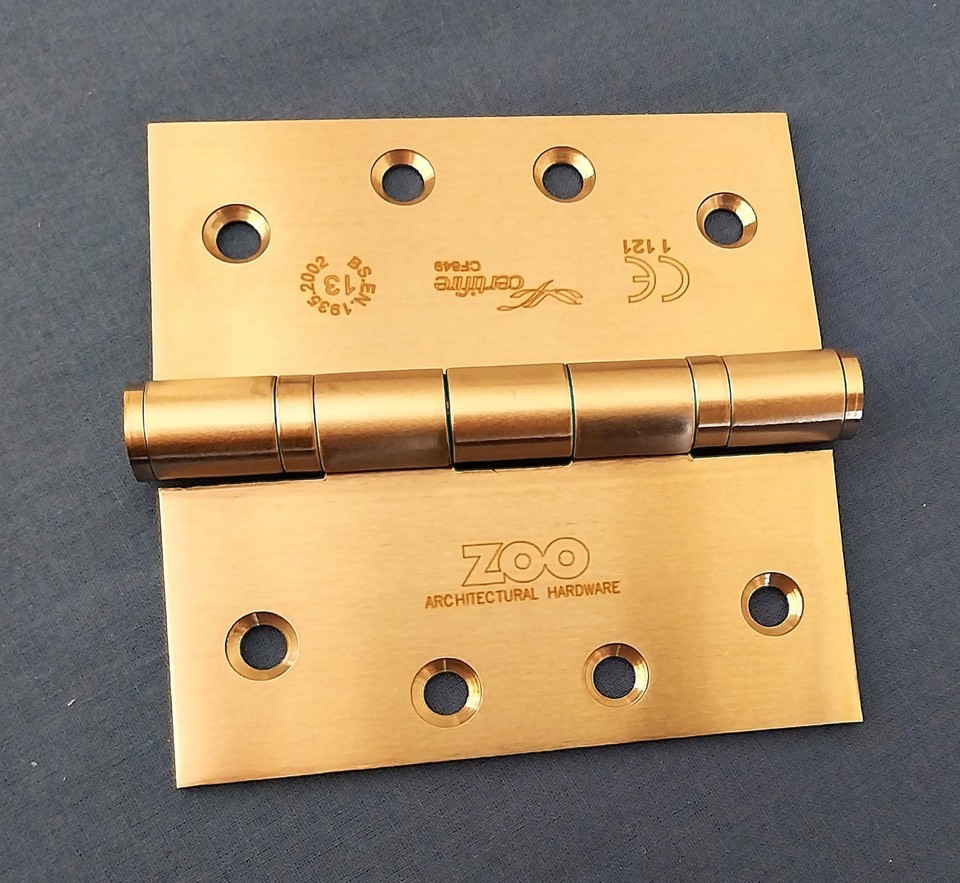 TWO PAIRS ZOO PARLIAMENT HINGES 102mm x 102mm x 3mm STAINLESS STEEL ...