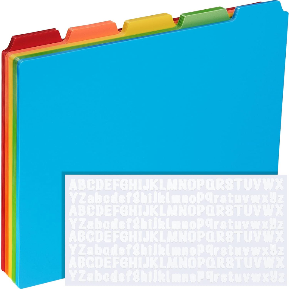 51 Pcs Top Tab File Guides Alphabetic File Dividers Alphabet Sticker, A ...