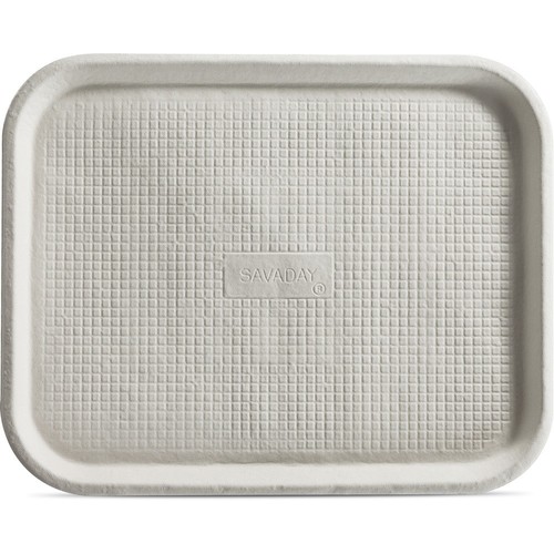 Savaday® 1" Deep Molded Fiber Trays - Food - White - Molded Fiber Body ...