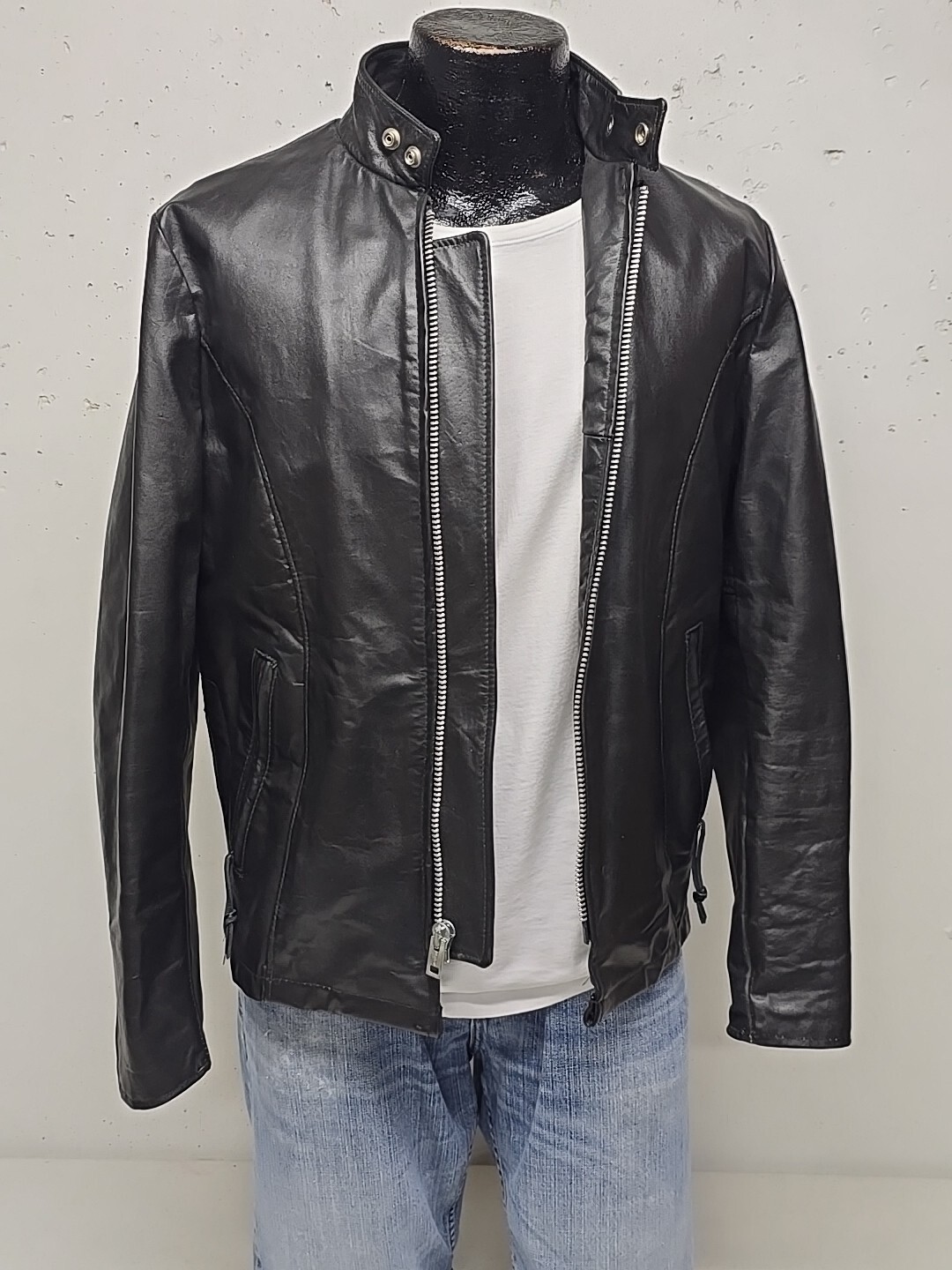 Vintage Schott Cafe Racer Jacket STYLE # 157 NO liner… - Gem