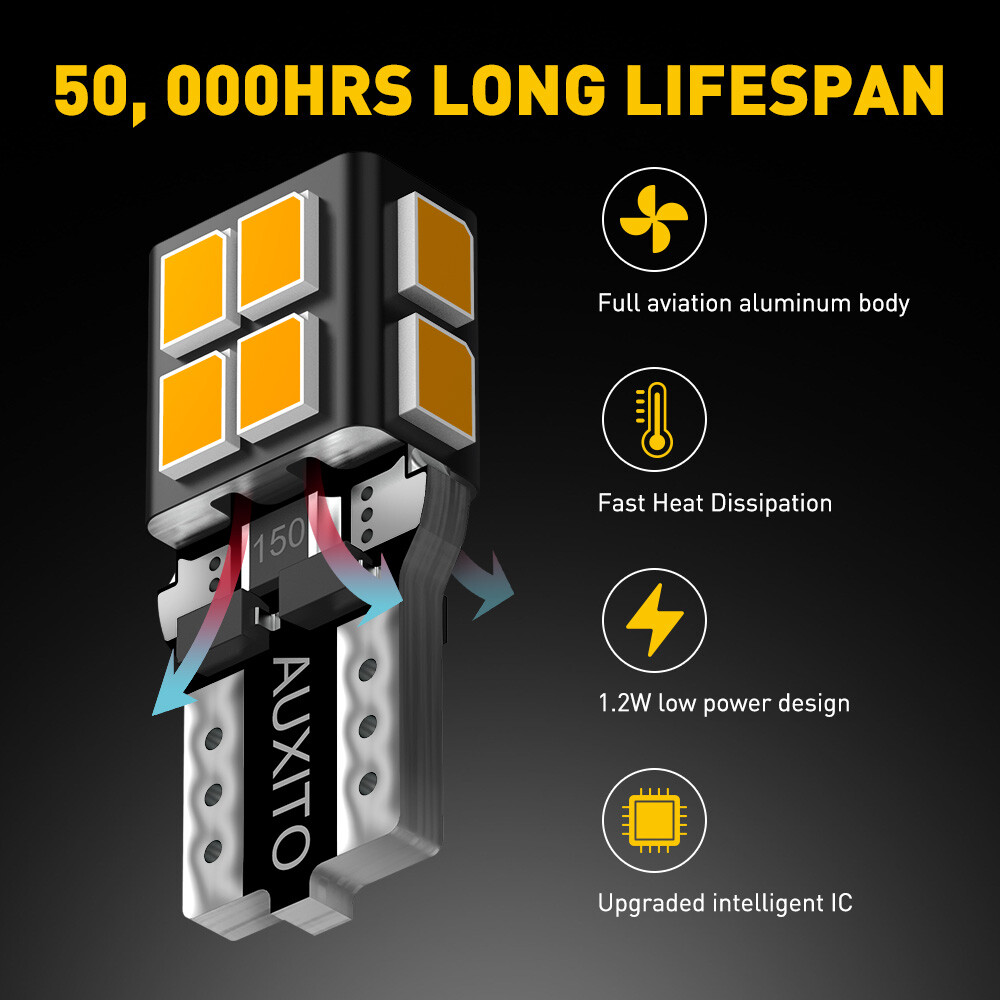 10PCS T10 14SMD Globe Light Bulb Wedge Tail Plate Parker Interior Dash ...