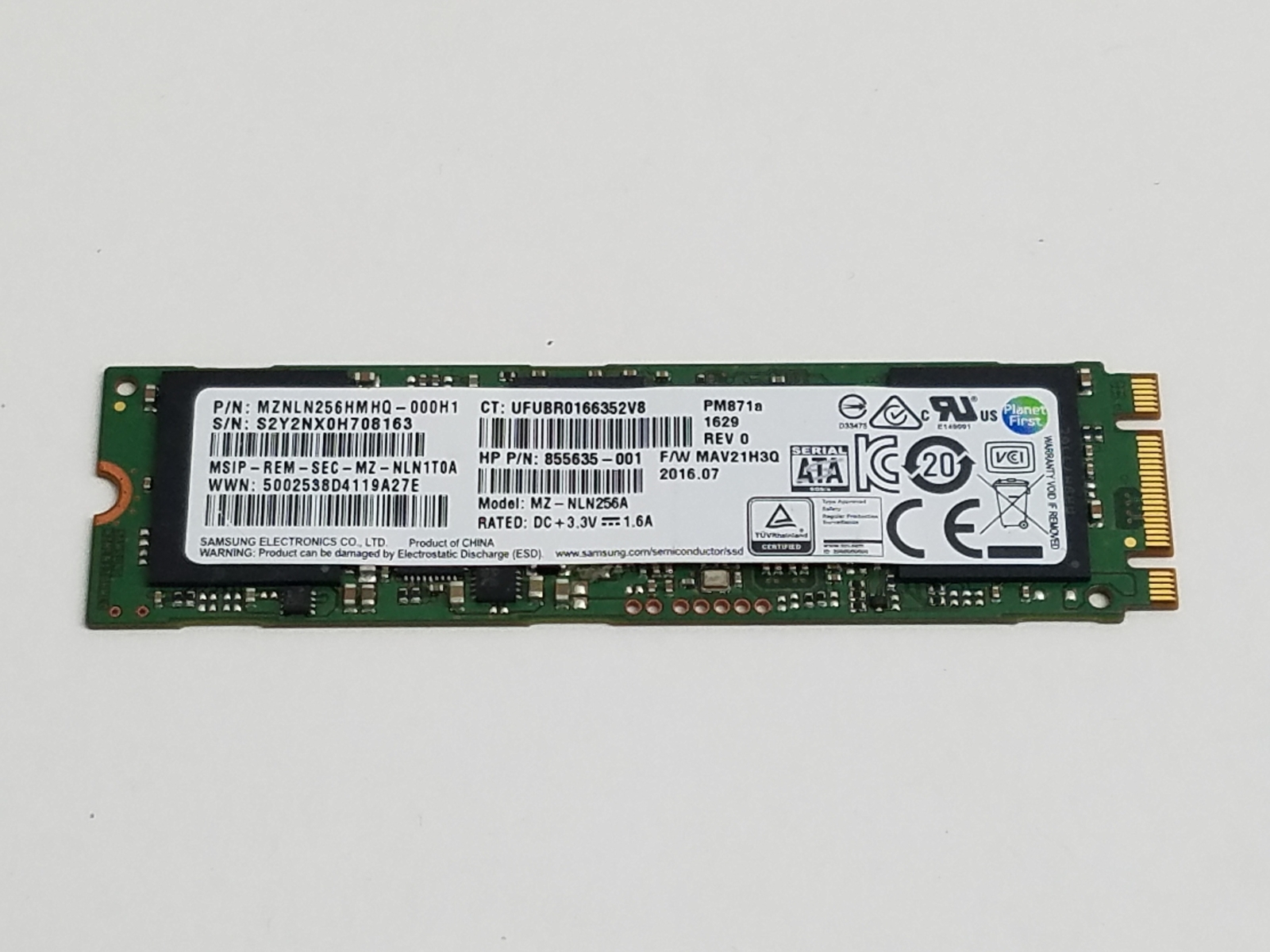 Lot of 5 Samsung PM871a MZ-NLN256A 256 GB M.2 80mm Solid State Drive | eBay