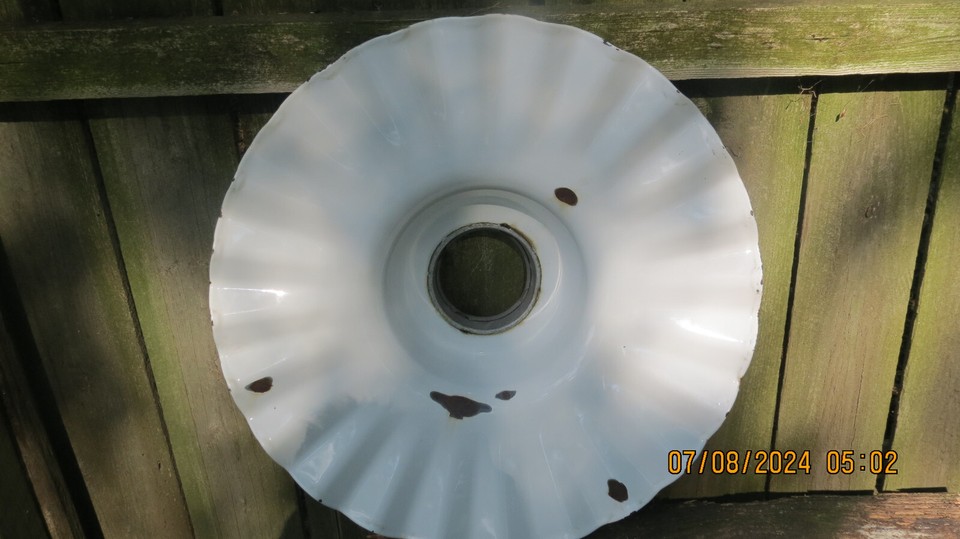 Antique Green Porcelain 20” Radial Wave Light shade | eBay