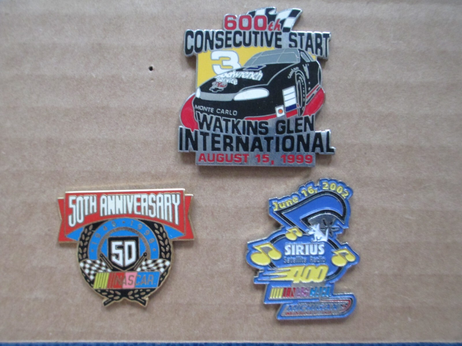Perfect Lot of 3 Nascar Racing Collector Pins (no back clasps) B15 | eBay