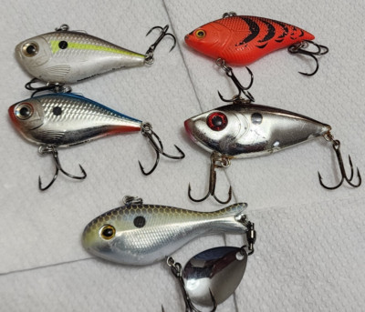 5 Small Lipless Crankbaits Rapala Rippin Rap 05 Strike King Red Eye ...