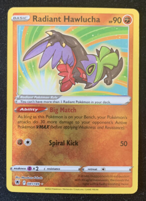 Radiant Hawlucha 081/189 Astral Radiance Ultra Rare Holo Pokemon TCG ...