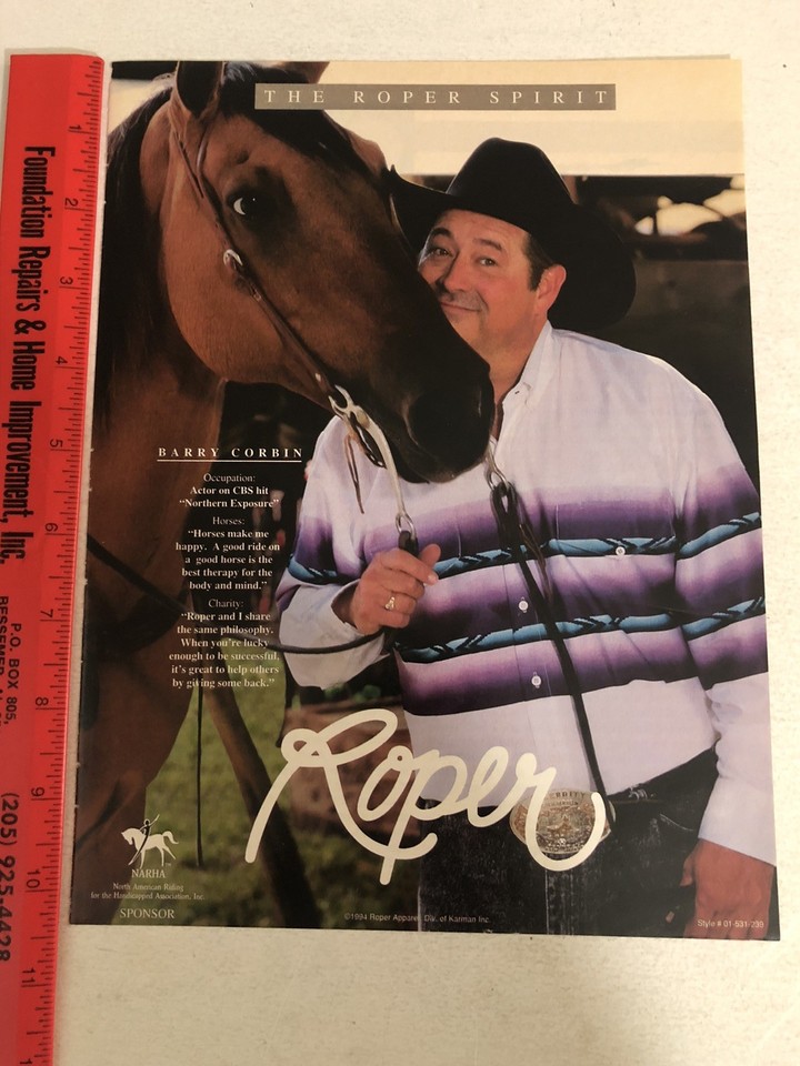 1994 Roper Clothes Barry Corbin Print Ad Vintage Advert pa12 | eBay