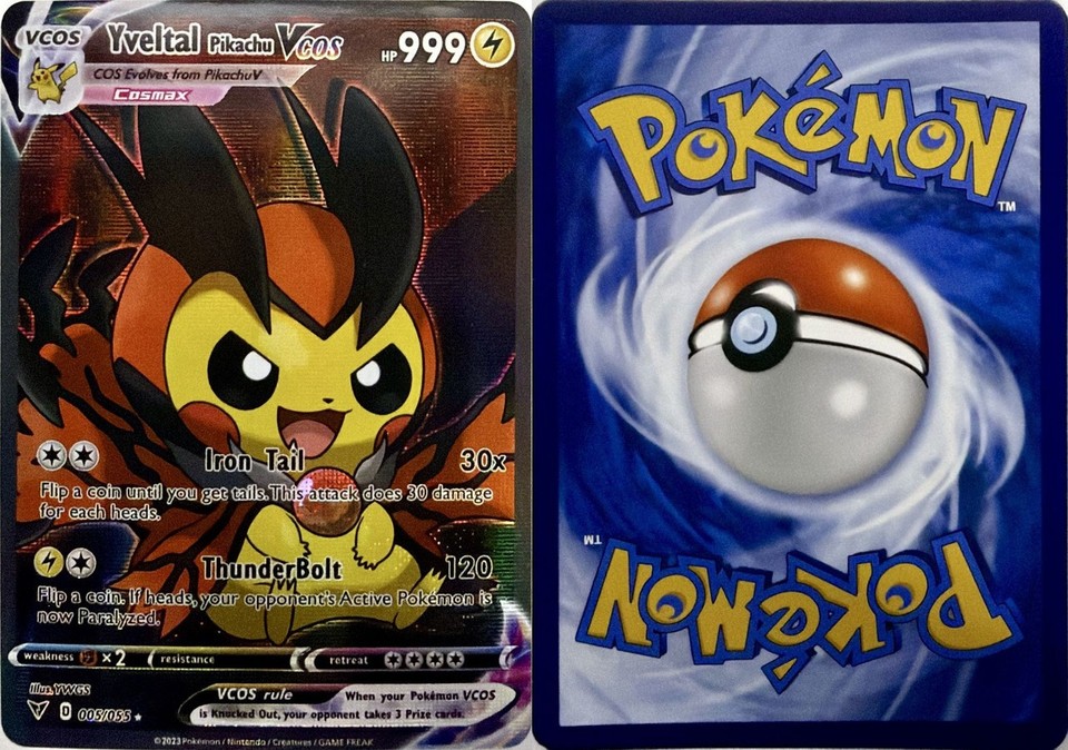 Yveltal Pikachu V Cosplay Pokemon TCG YWGS Custom Fan Art Holo Card | eBay
