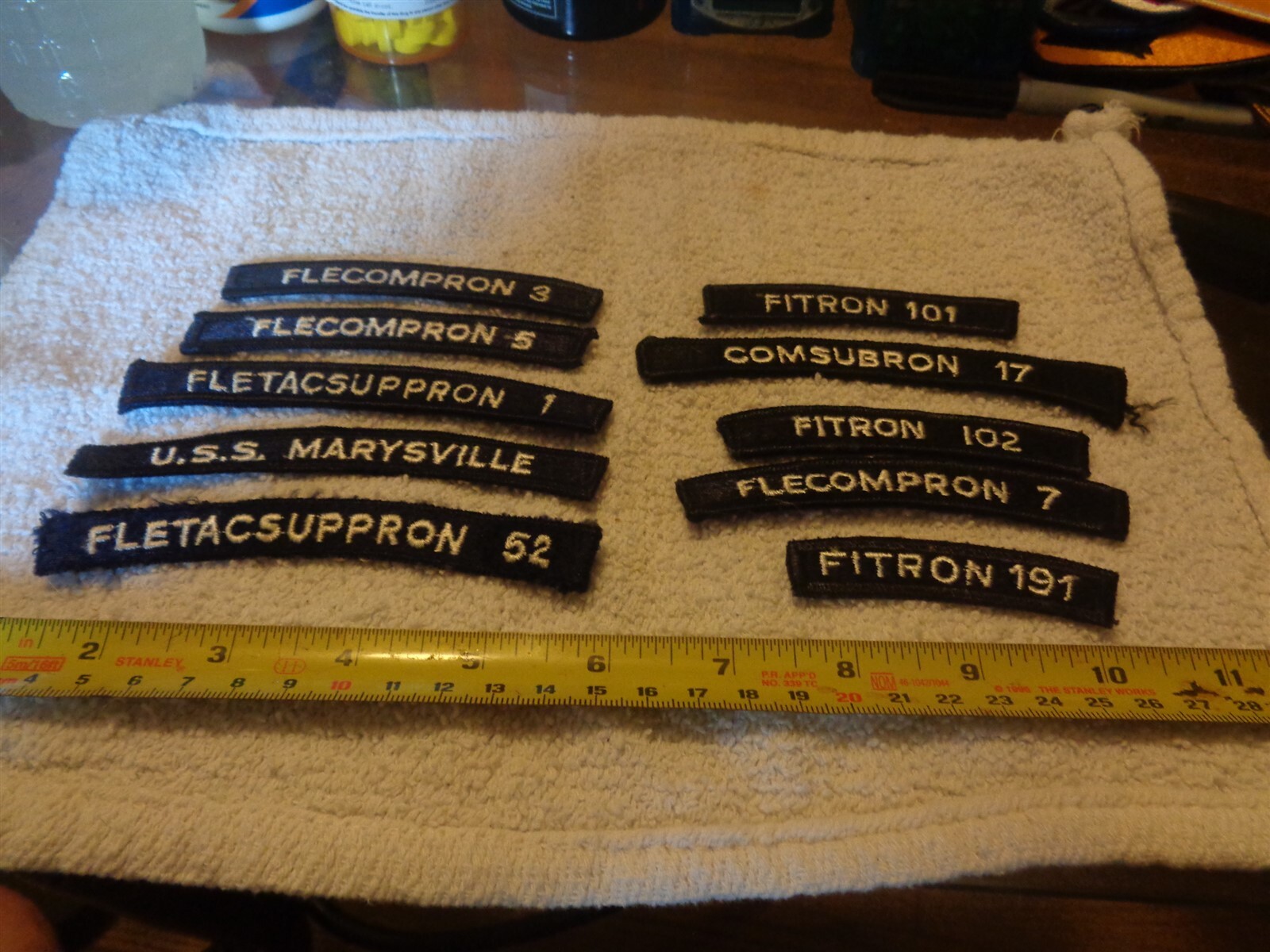 Ten (10) Different Navy Tabs or Rockers (BOX CAT BAG#F5) | eBay