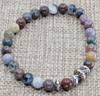 Energy Bracelet-Gemstone Fancy Jasper-Stretch-PERLEJEUX (R)-NEW! | eBay